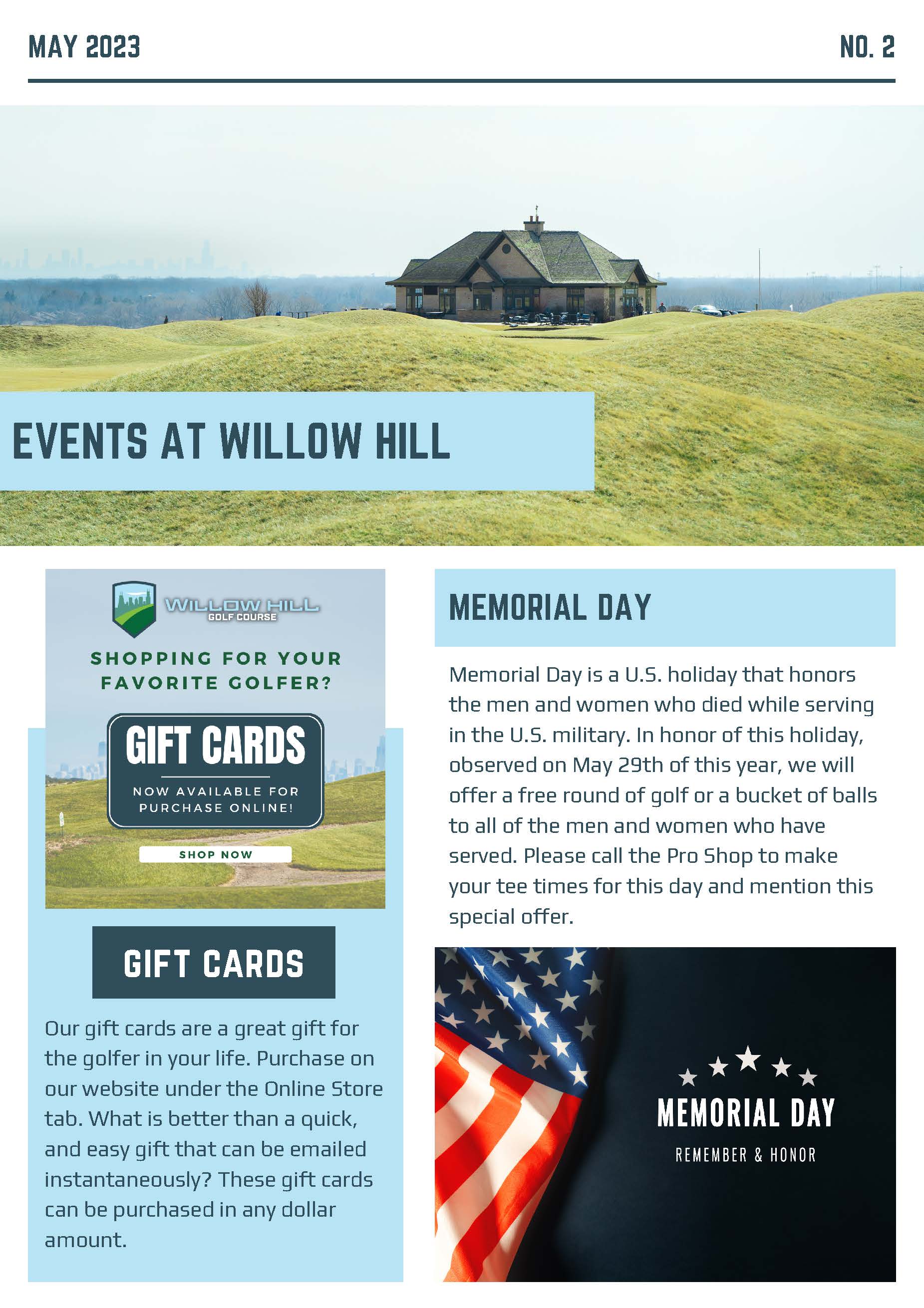 Newsletter - Willow Hill Golf Course