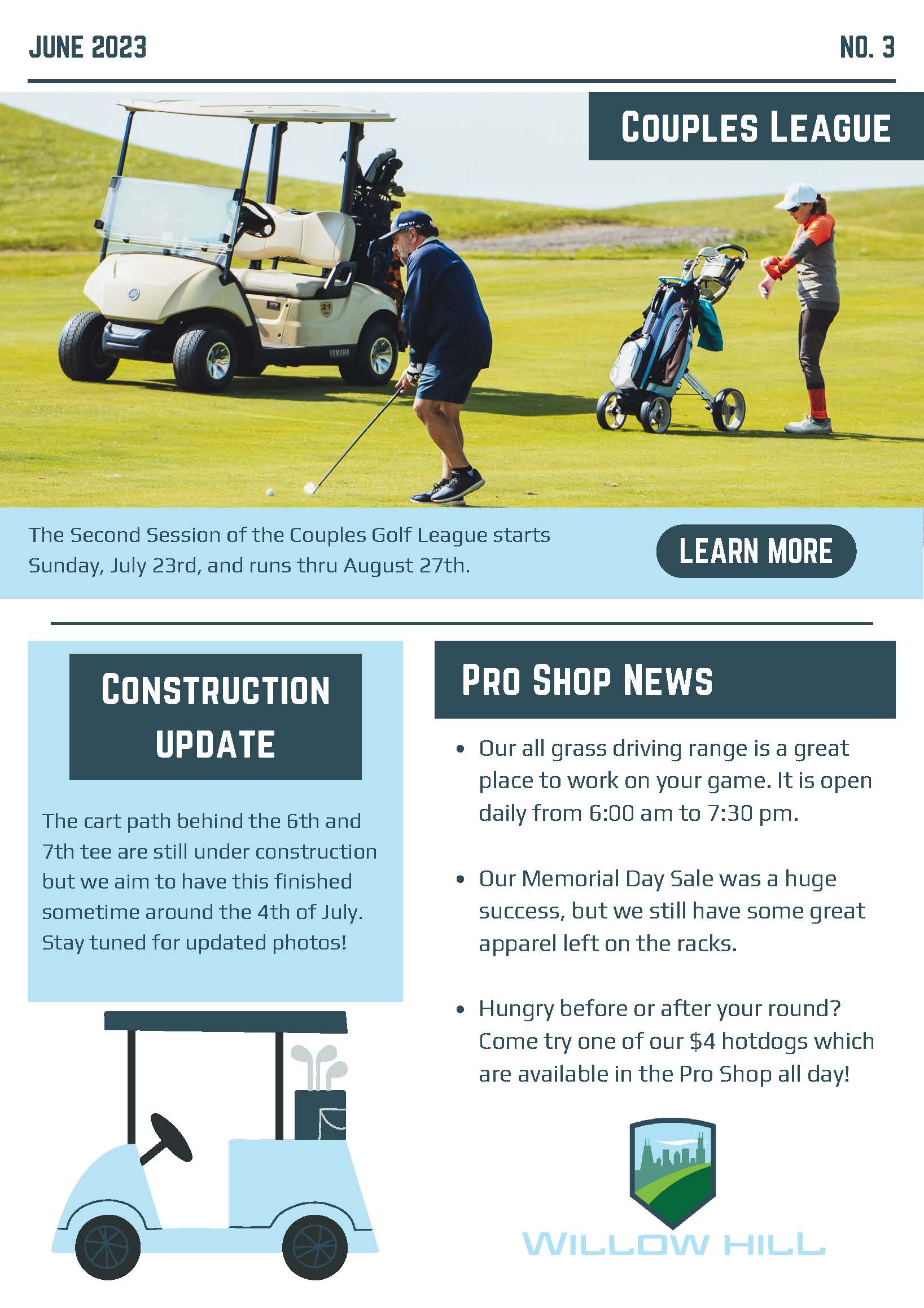 Newsletter - Willow Hill Golf Course